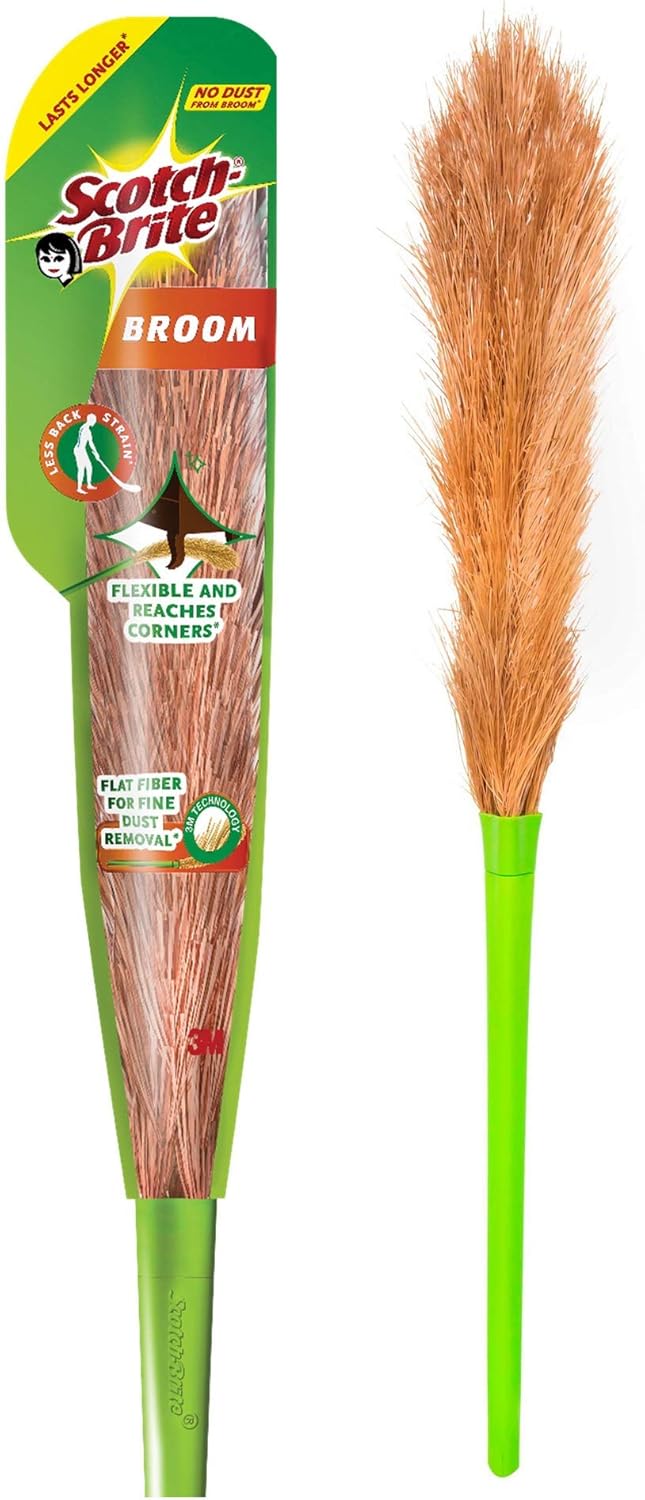 Scotch-Brite No-Dust Broom Long handle, Easy floor cleaning (Multi-use ...
