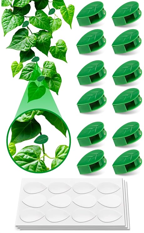 Amazon.com: 60Pcs Plant Vine Wall Clips with 72Pcs Adhesive Stickers ...