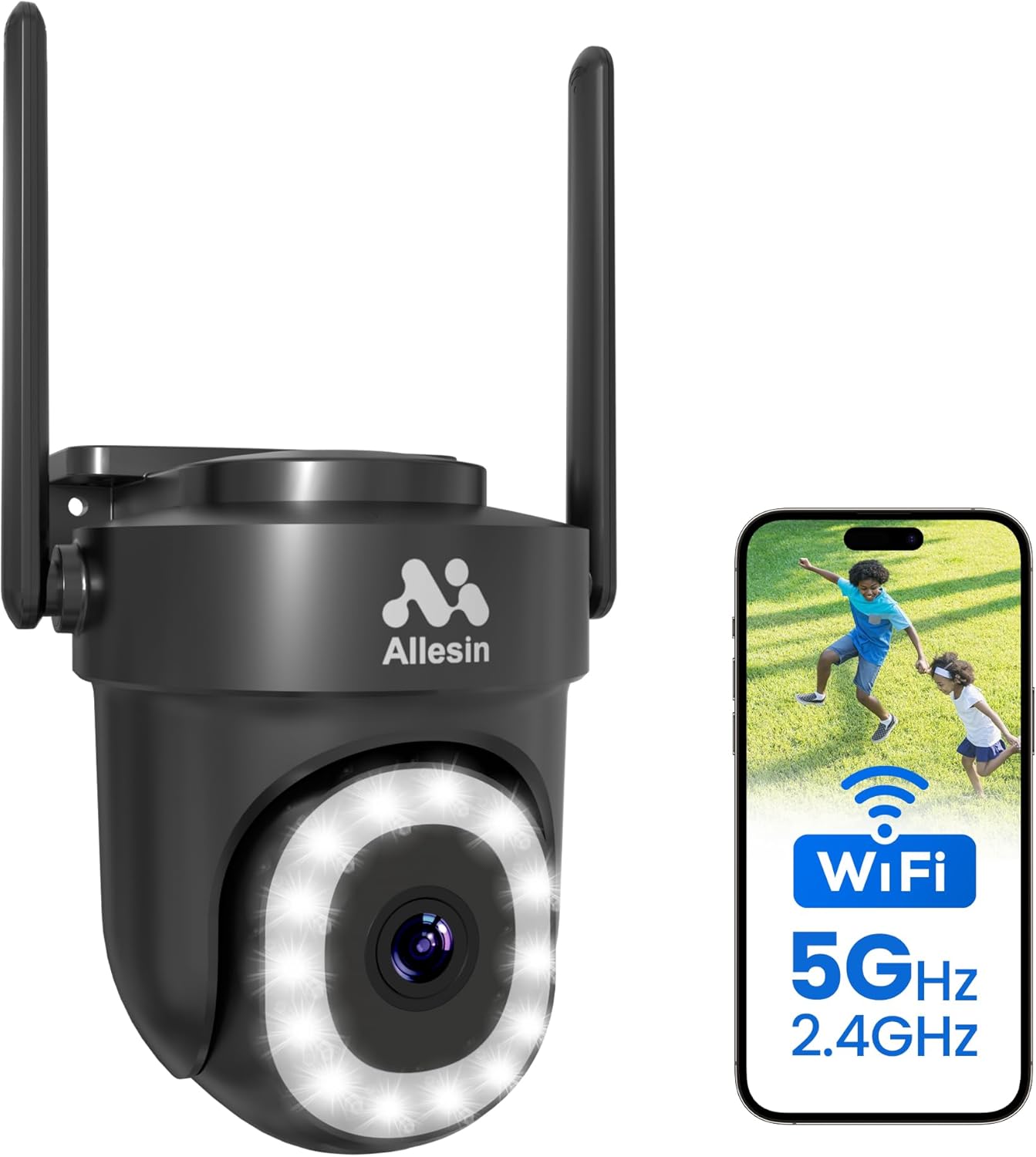Amazon.com : Allesin 5G WiFi Security Camera Outdoor, 360°Pan-Tilt View ...