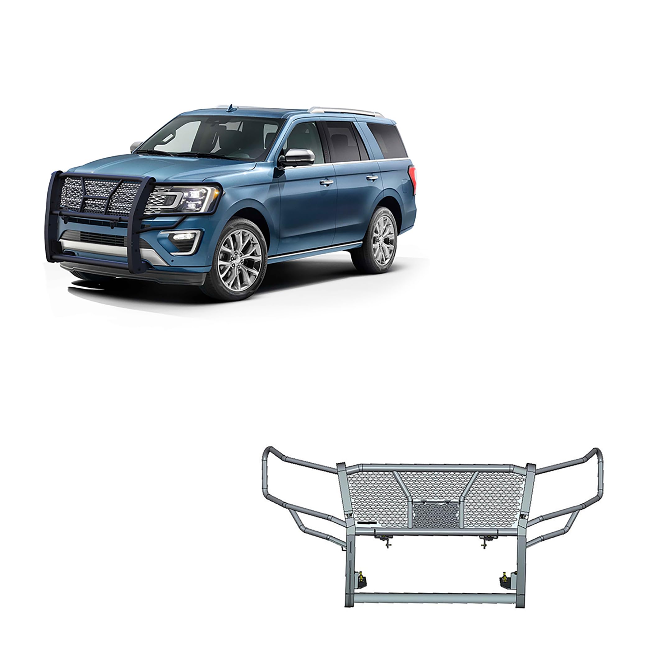 Amazon.com: Black Horse RUGGED Heavy Duty Grille Brush Bumper Guard ...