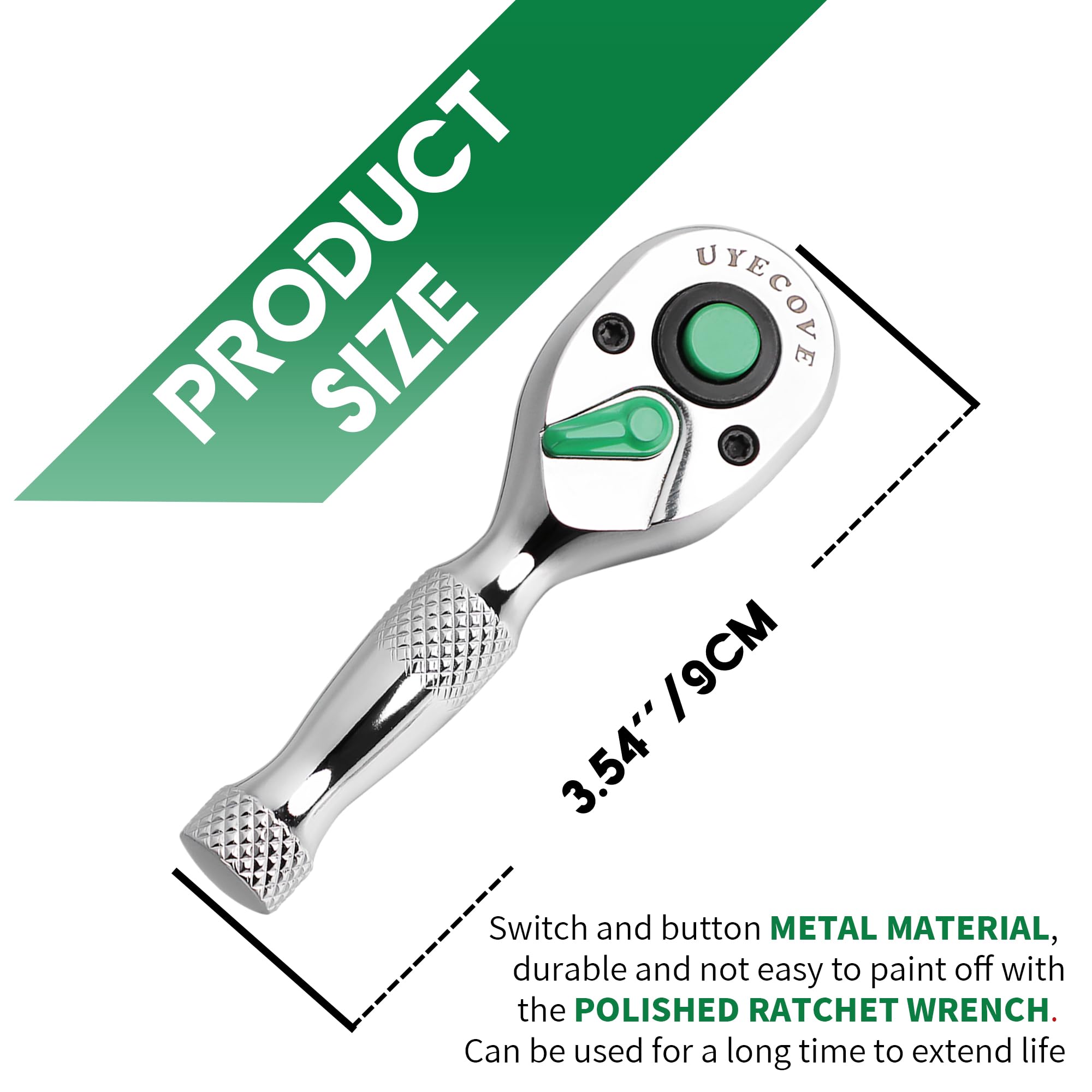 Snapklik.com : UYECOVE 1/4 Inch Drive Ratchet Wrench, 1/4 Mini Ratchet ...