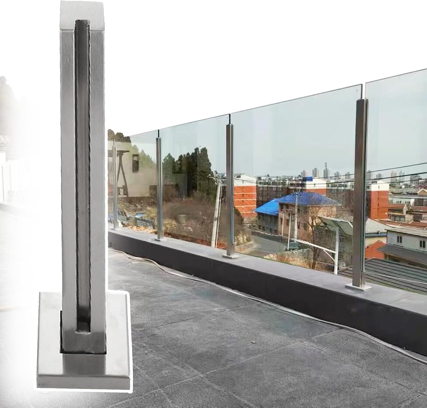 Amazon.com: Balcony Deck Glass Balustrade System, Indoor Outdoor Garden ...