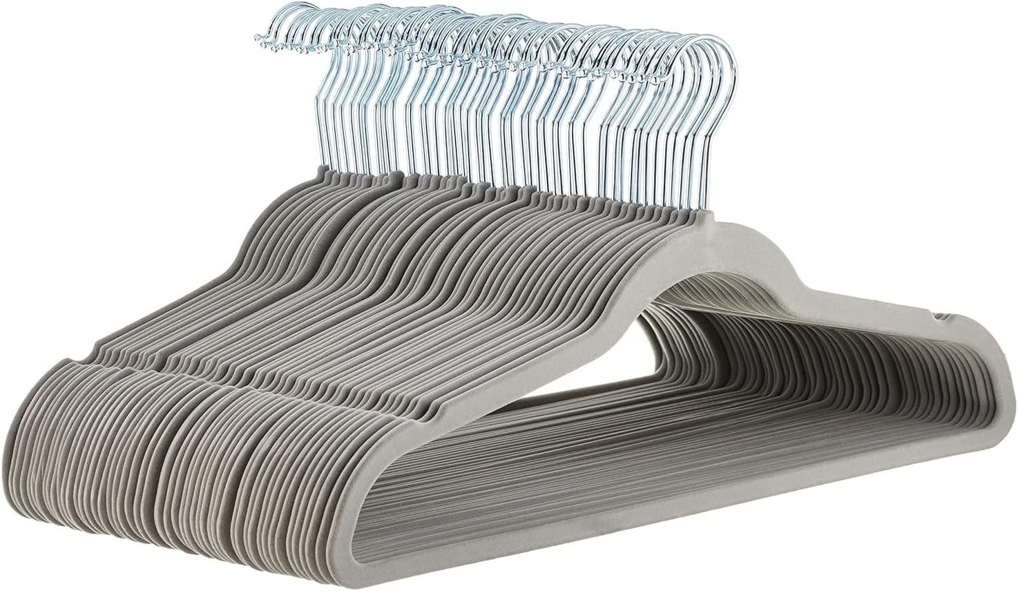 UTTAM Velvet Hangers 50 Pack - Thin Non-Slip Clothes Coat hangers with ...