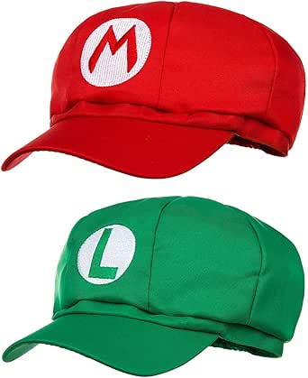Balinco Double Pack with Mario & Luigi Cap for Adults Carnival Fancy ...