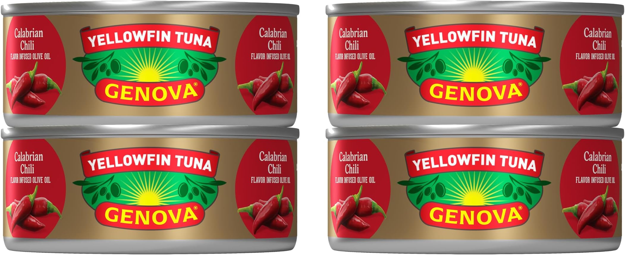Amazon.com : Genova Premium Yellowfin Tuna in Calabrian Chili Infused ...