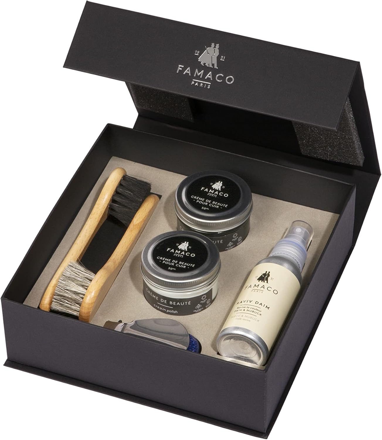Famaco Box XL - Kit De Cirage - Entretien des Chaussures Cuir, Daim et ...
