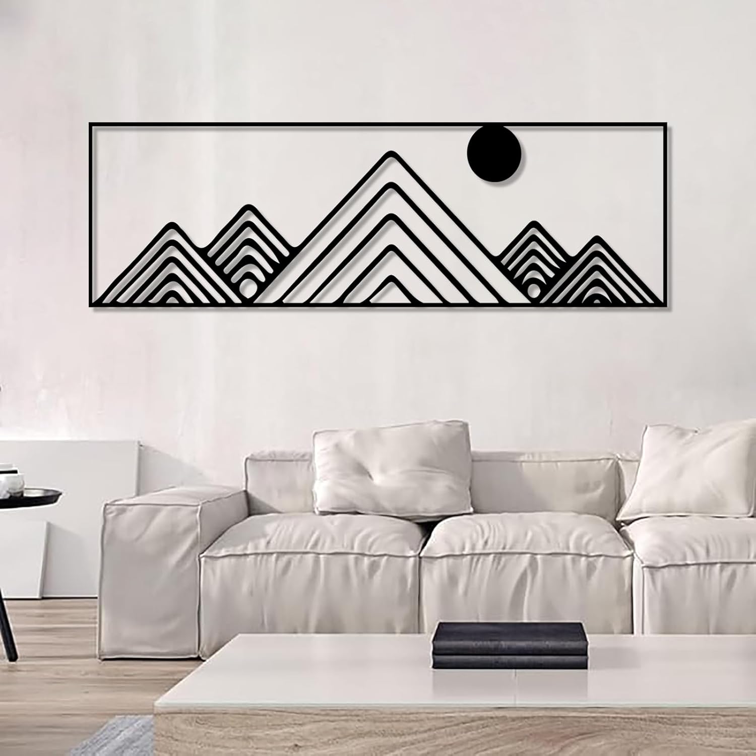 Amazon.com: Mountain With Lines Panel Metal Wall Art Decor, Mountain ...