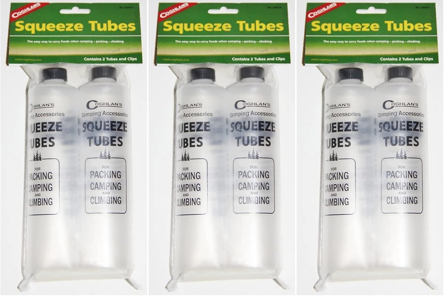 Coghlan's Squeeze Tubes Camping Reusable Plastic Food Storage (3-Pack ...