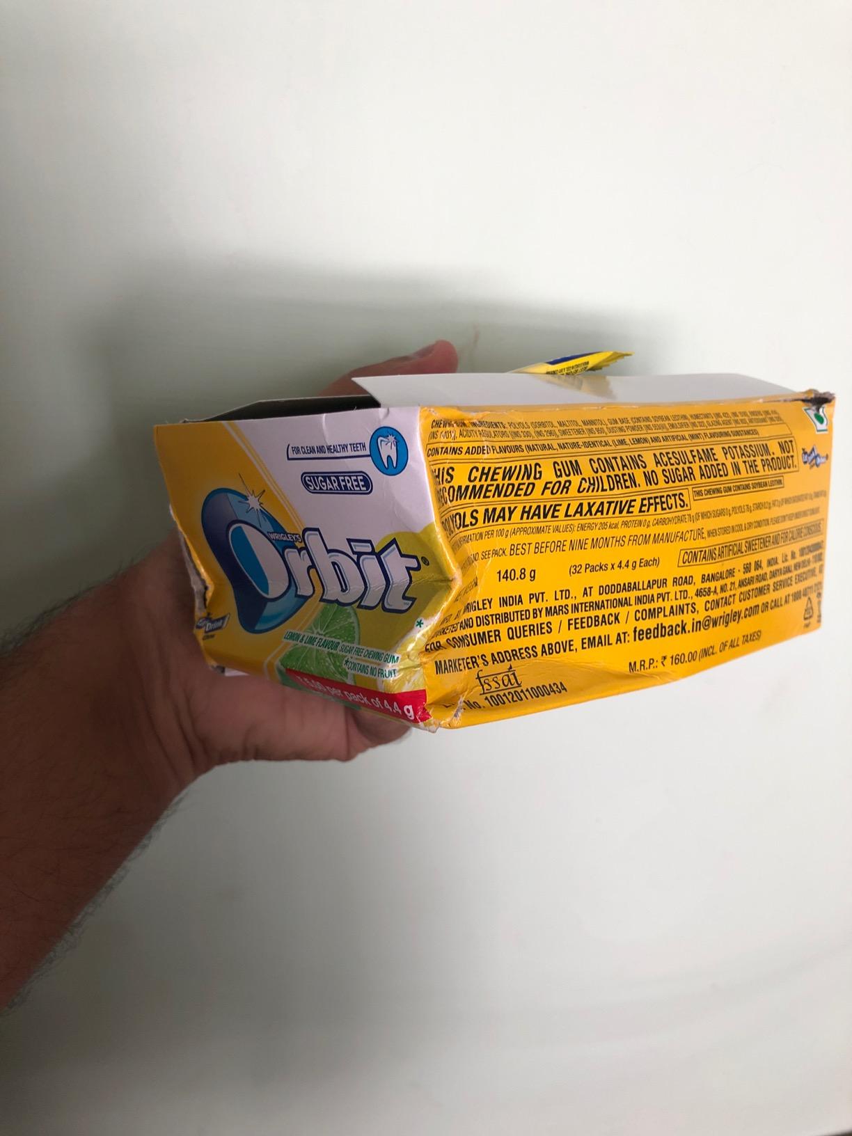 Orbit Sugar Free Chewing Gum, Lemon and Lime, 140g (Pack of 20 ...