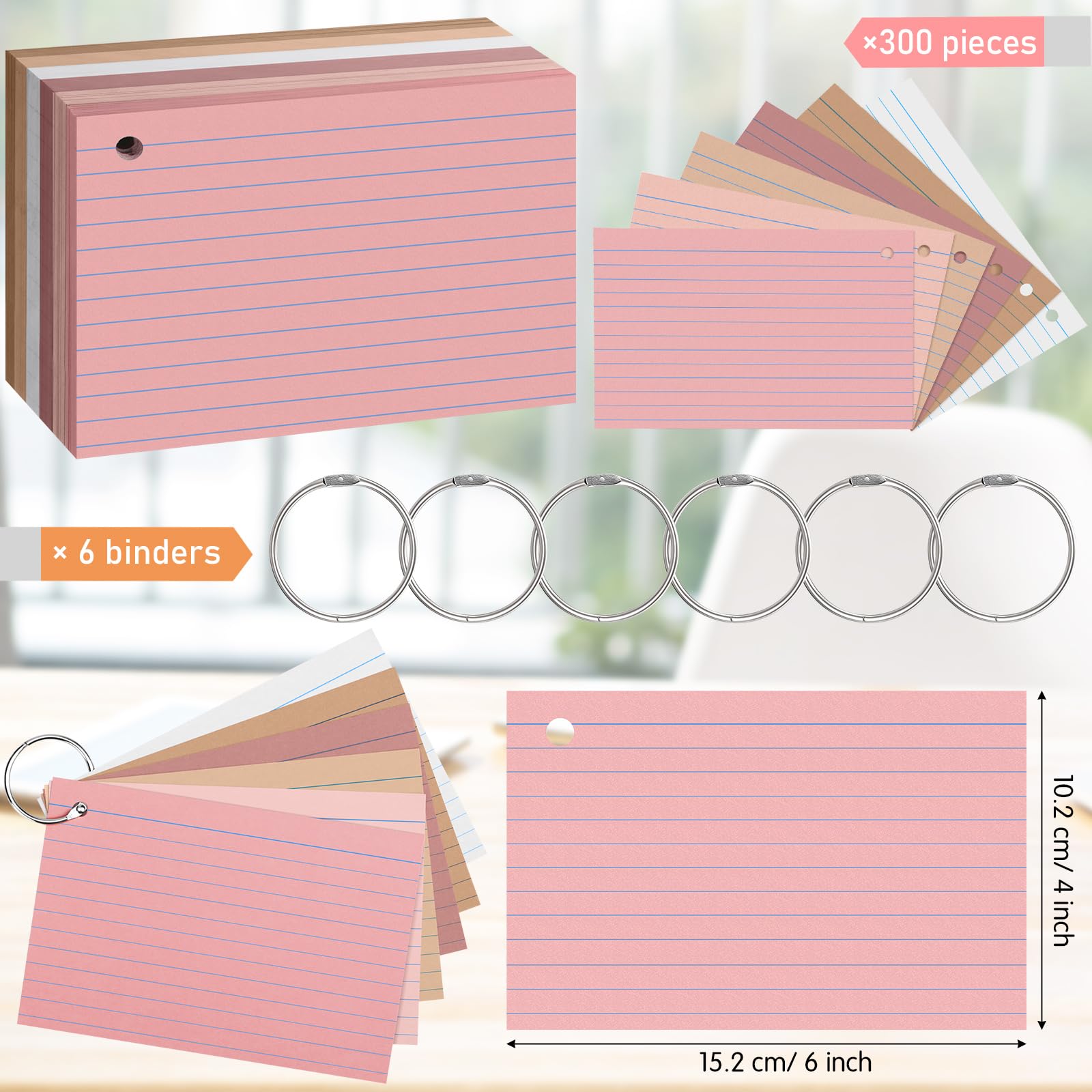 Snapklik.com : Epakh 300 Pieces Lined Index Cards 180 GSM Thick Flash Cards