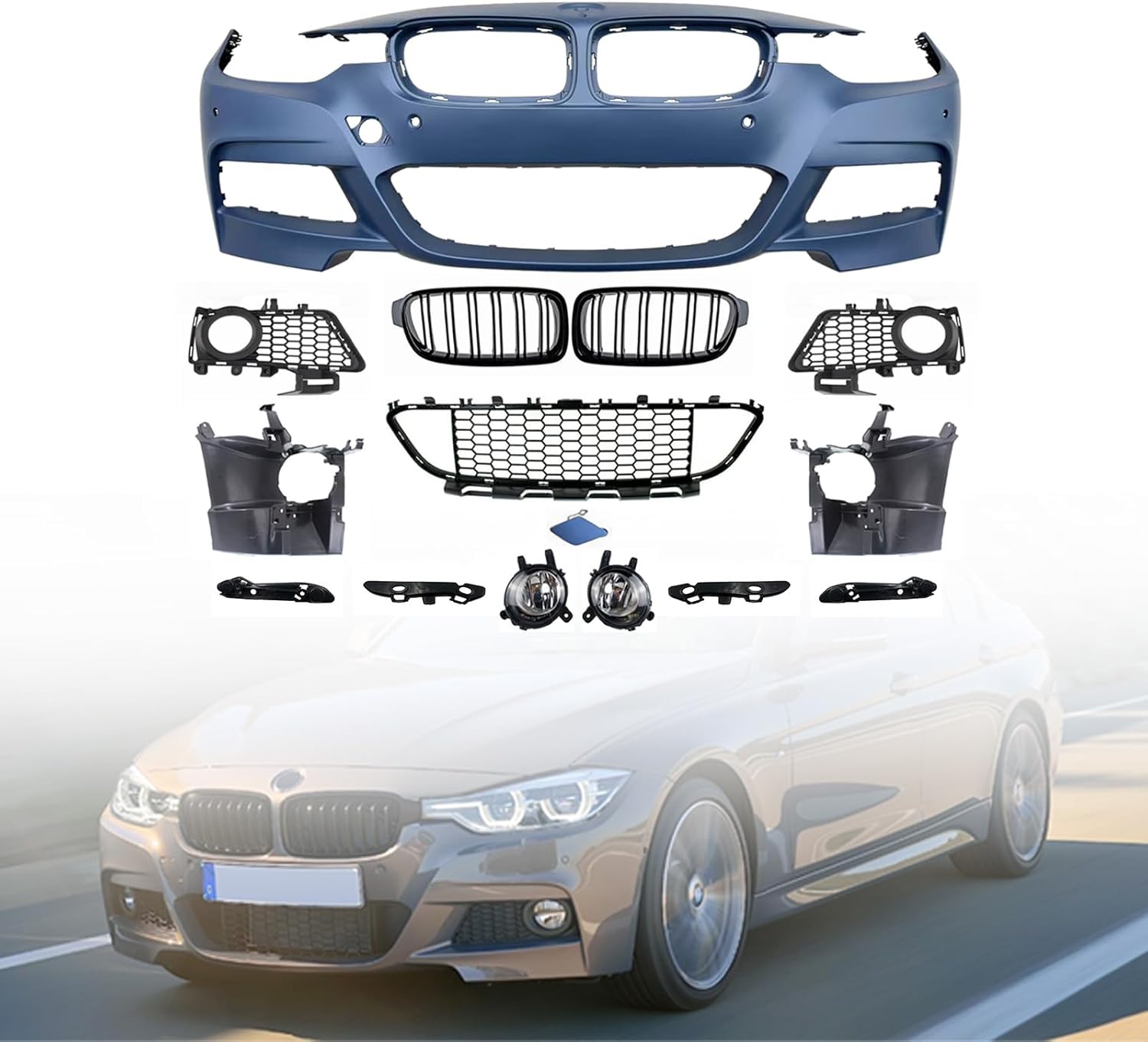 Amazon.com: Front Bumper Cover Kit for 2013-2018 BMW 3 Series F30 4 ...