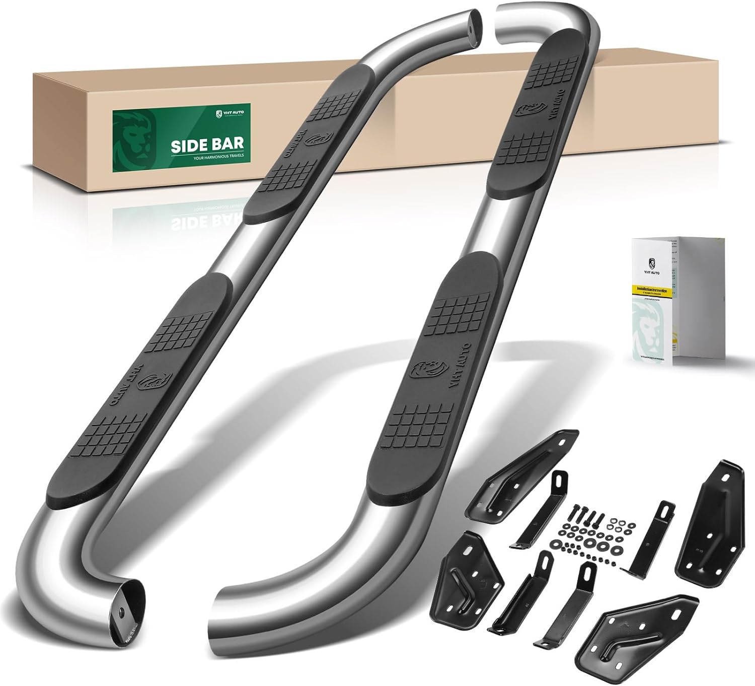 Amazon.com: YHTAUTO 4 Inch Running Boards Side Steps Compatible with ...