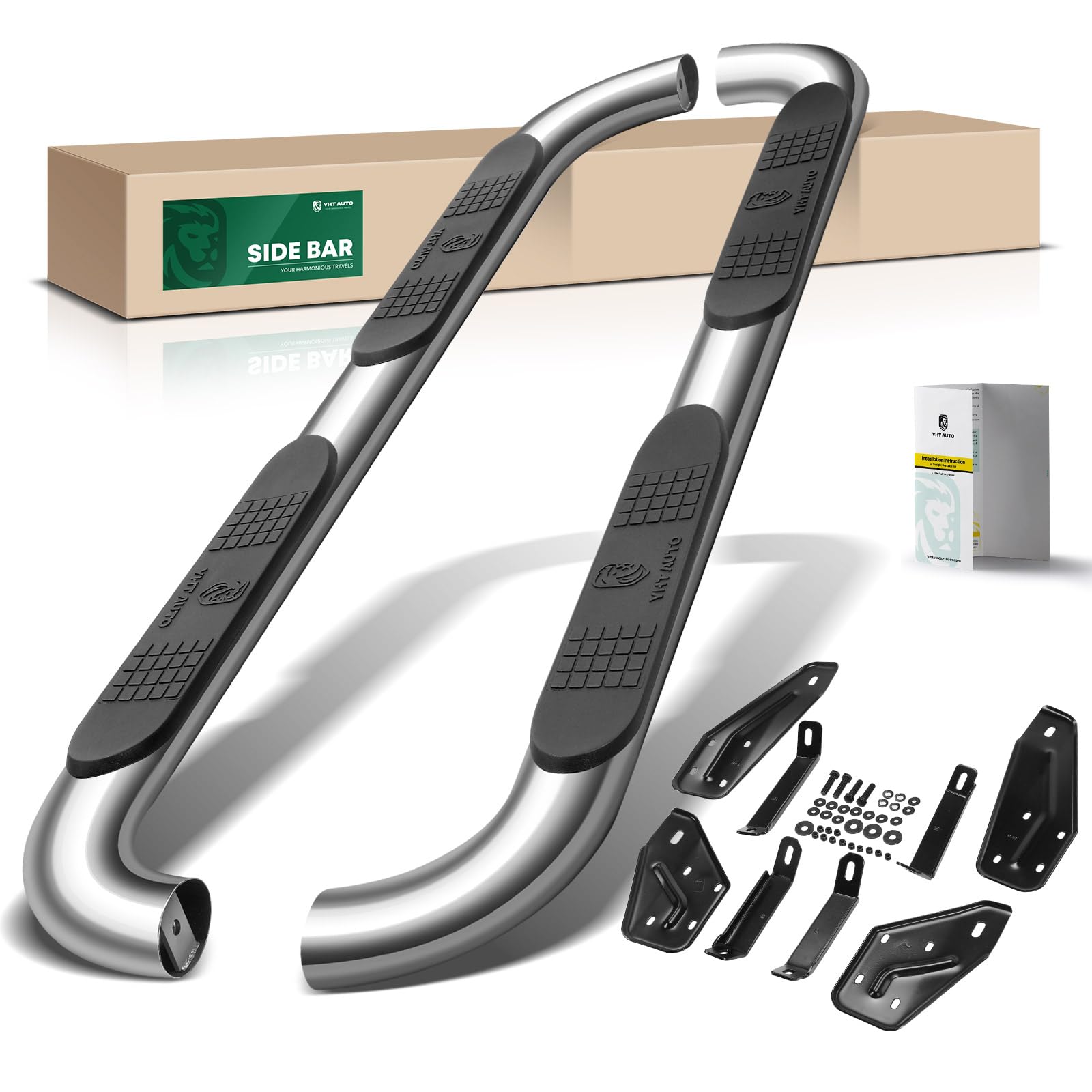 Amazon.com: YHTAUTO 4 Inch Running Boards Side Steps Compatible with ...