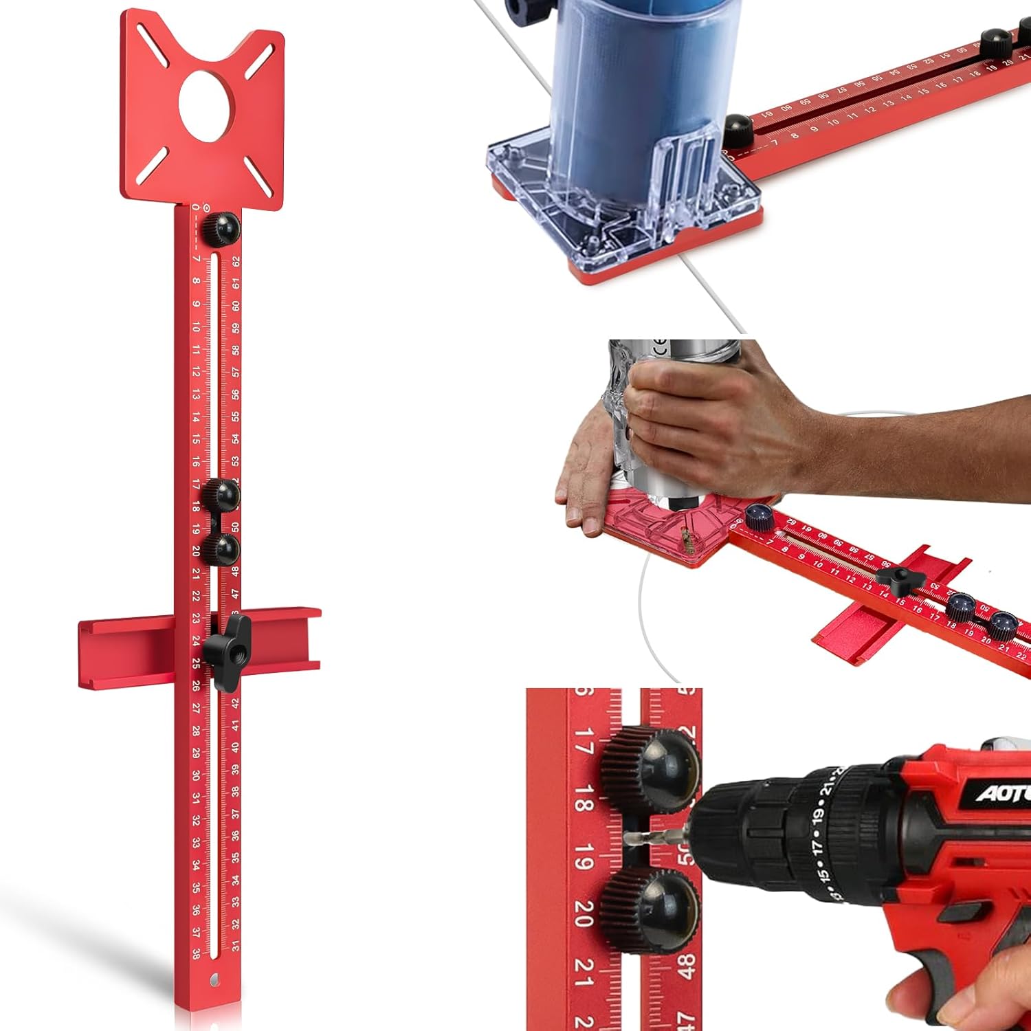 Geburun 4 in 1 Router Milling Groove Bracket, Cabinet Hardware Jig ...