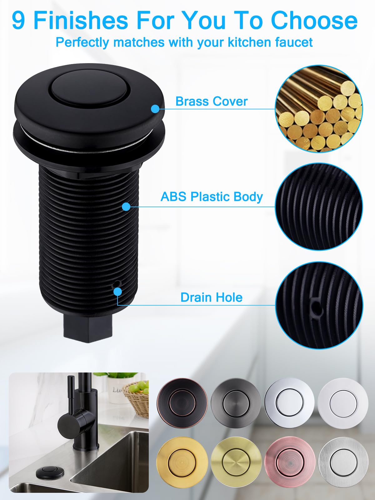 Snapklik.com : BESTILL Garbage Disposal Air Switch Kit - UL Listed ...