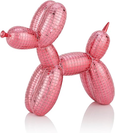 Amazon.com: BOIHEGU Disco Pink Balloon Dog Sculpture, DJ Table ...