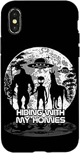Amazon.com: iPhone X/XS Bigfoot Alien Unicorn UFO Cryptids Hiding with my Homies Case : Cell ...