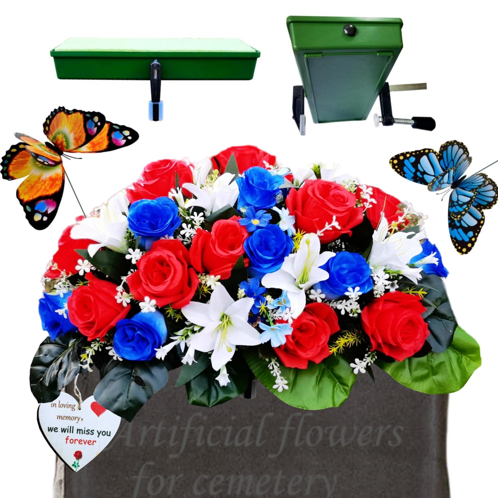 Headstone Flower Saddle That Will Never Be Blown Away by Strong Winds ...