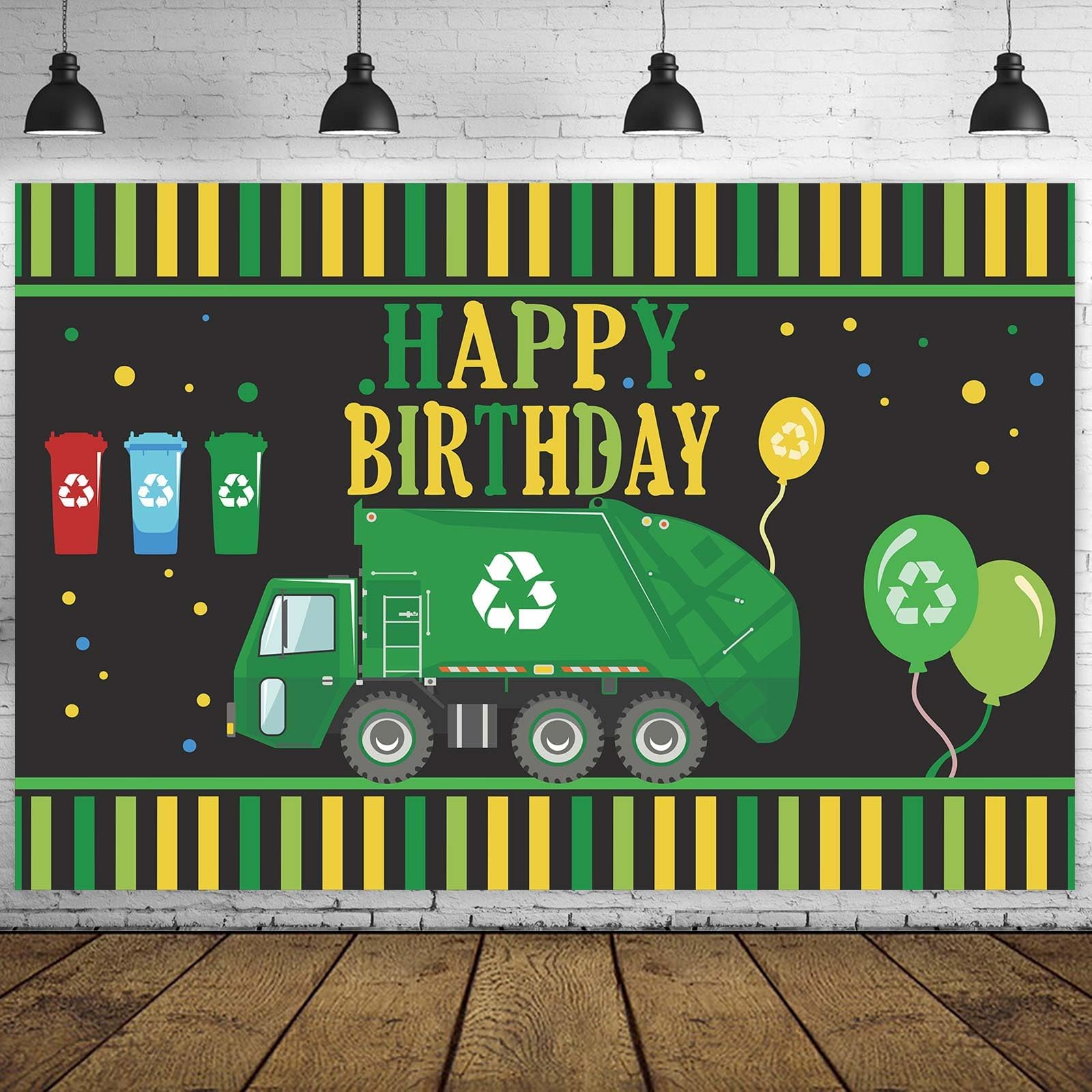 Amazon.com: Bags Garbage Truck Trash Trucks Toss Games Banner Backdrop ...