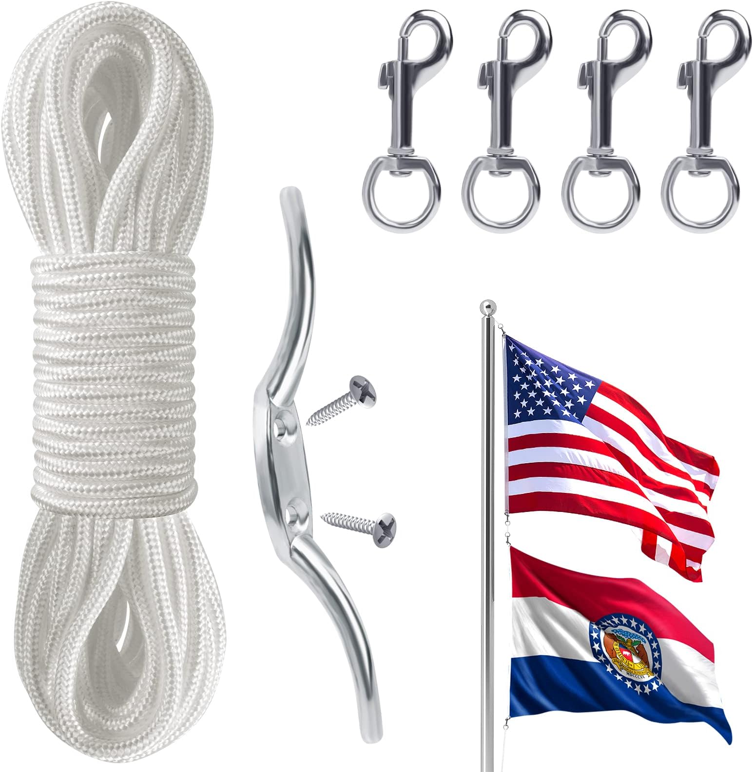 Amazon.com: Flagpole Rope 5/16" in Various Lengths, Made in The USA ...