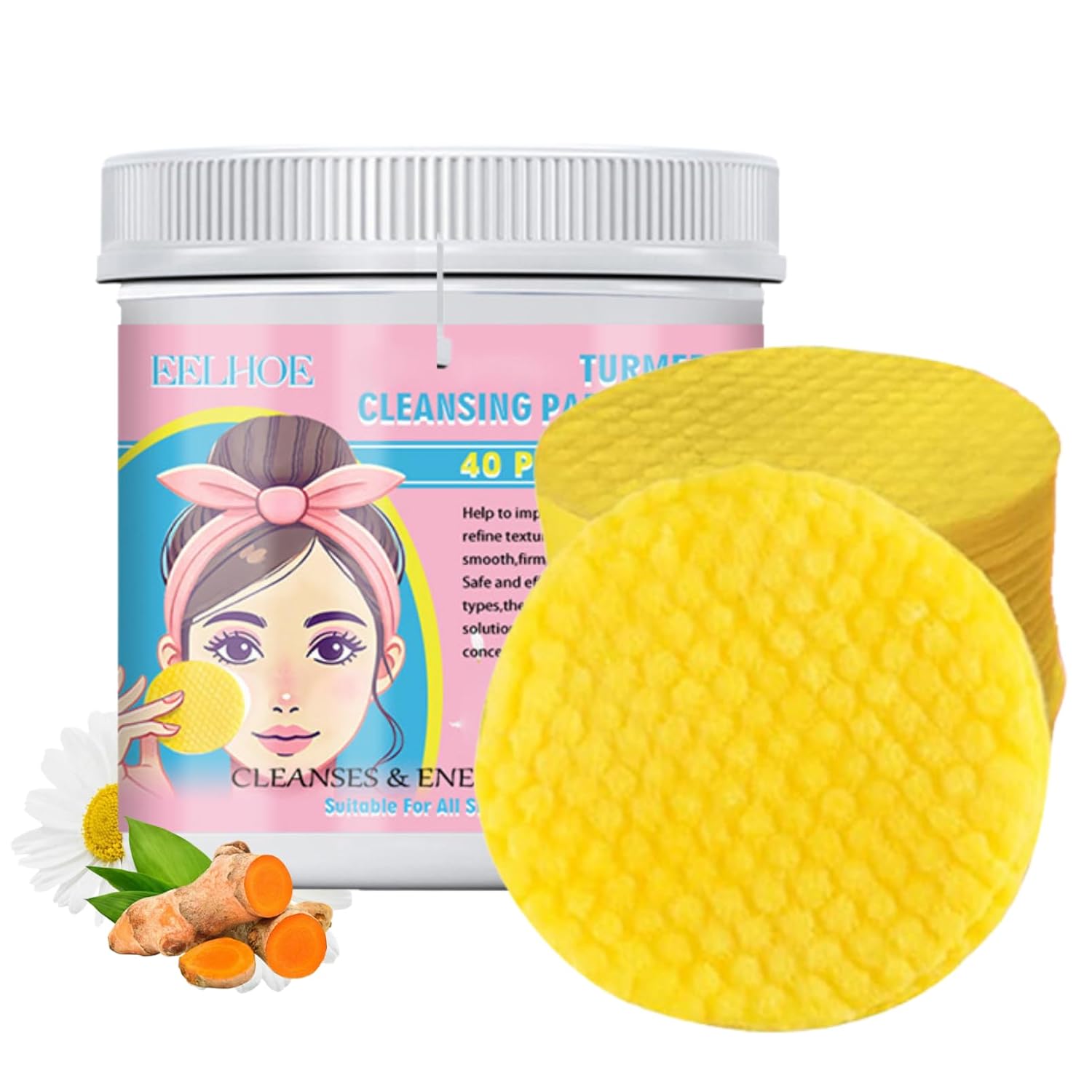 Amazon.com: Turmeric Face Scrub Pads - Ko-ji-c Ac-id and Turmeric ...