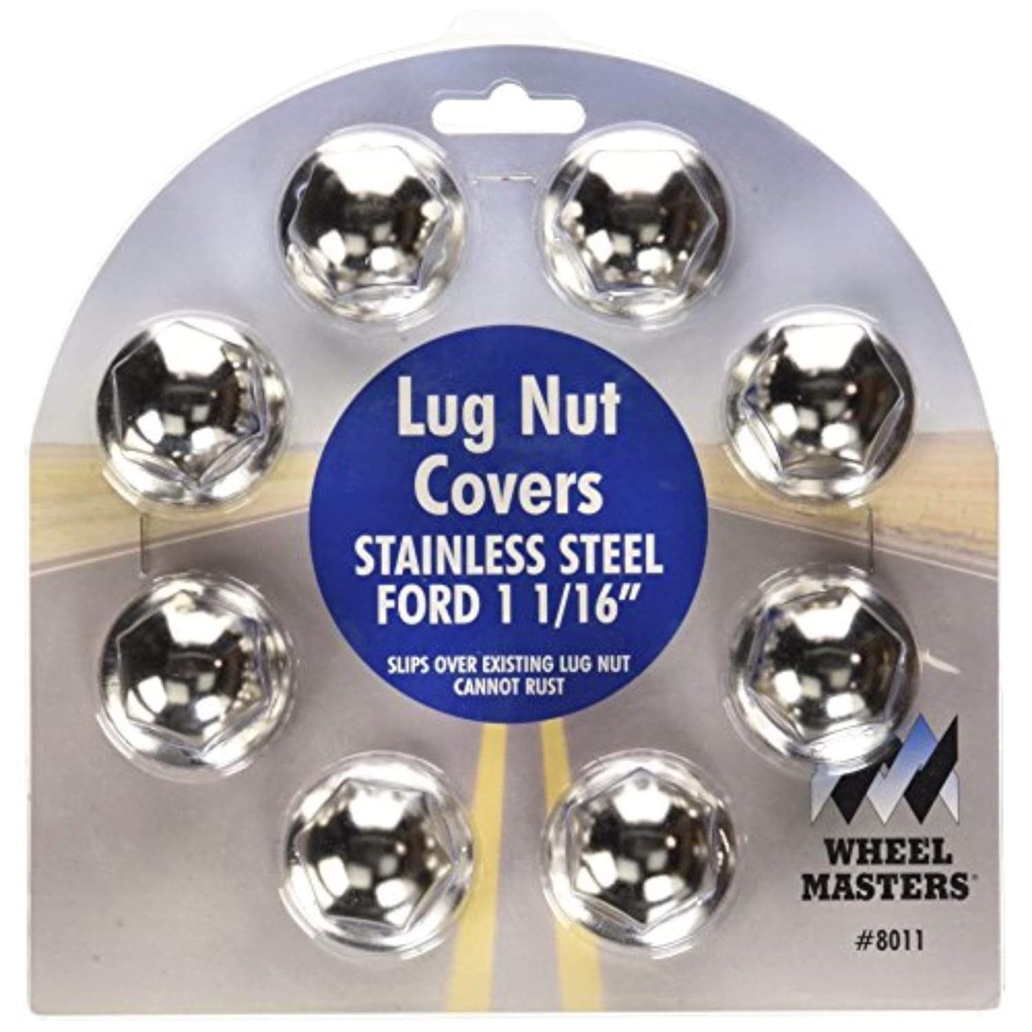 Wheel Masters 8011 1-1/16" Stainless Steel Lug Nut Cover - 8 count ...
