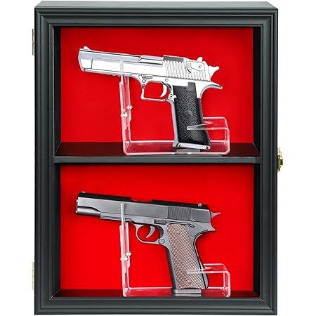 Amazon.com : Large/Double 2 Pistol Handgun Revolver Gun Display Case ...