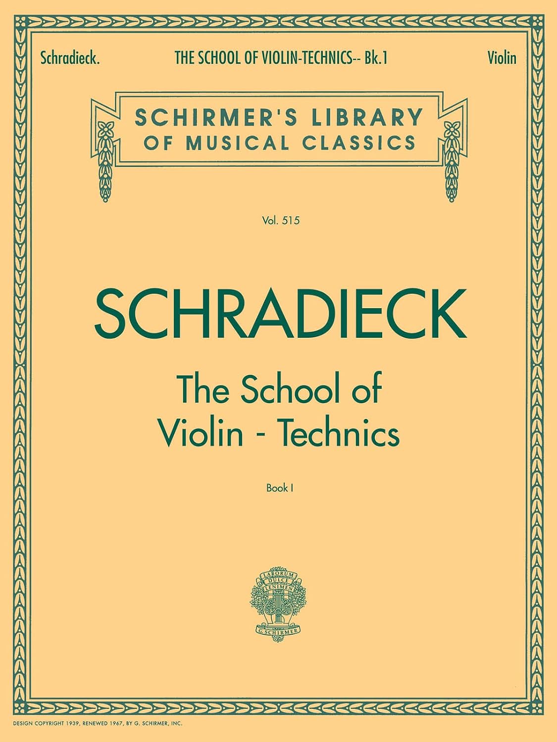 Amazon.com: SCHRADIECK The School of Violin Technics - Book 1 ...