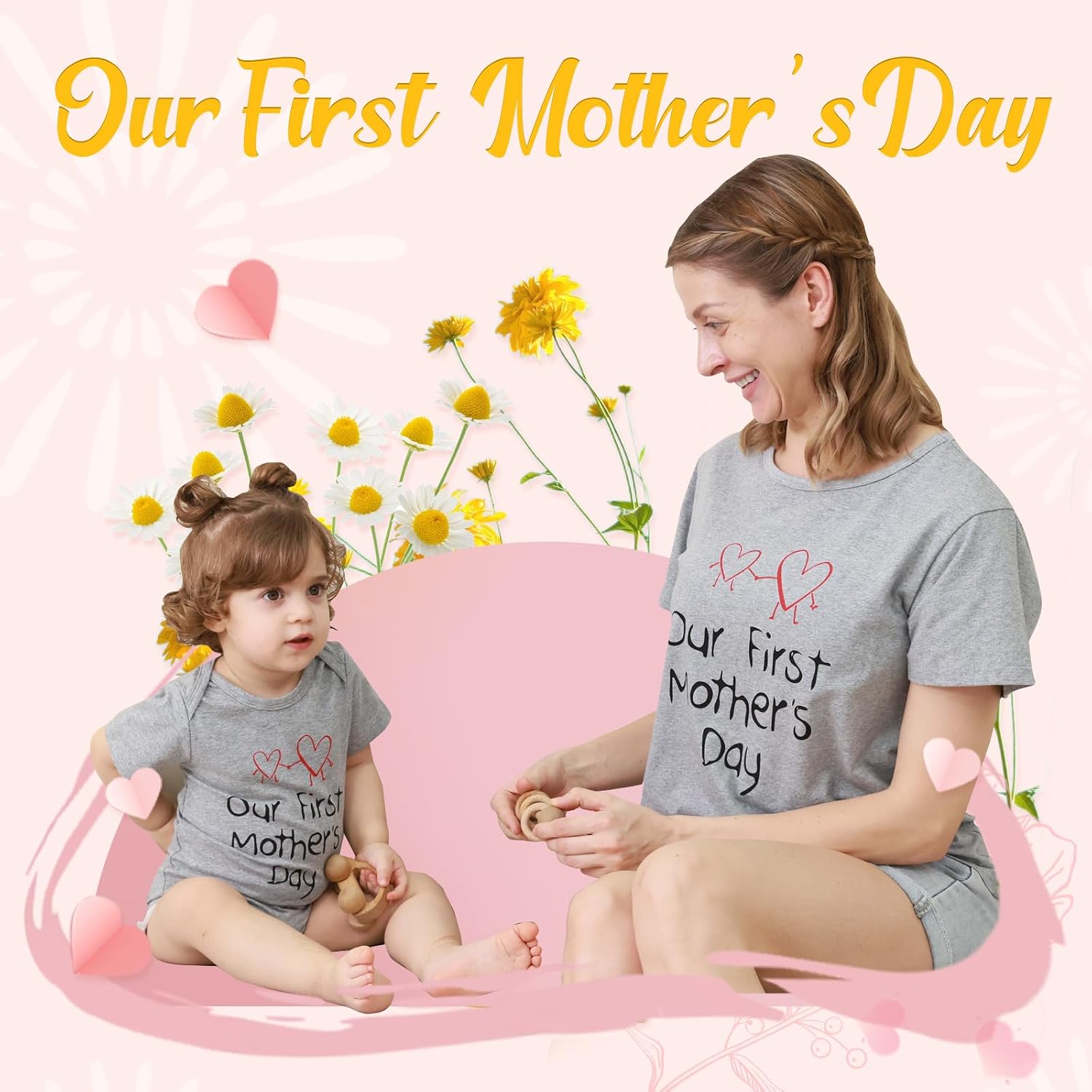 Lovekider Our First Mothers Day Matching Outfits Mom and Baby Shirts ...
