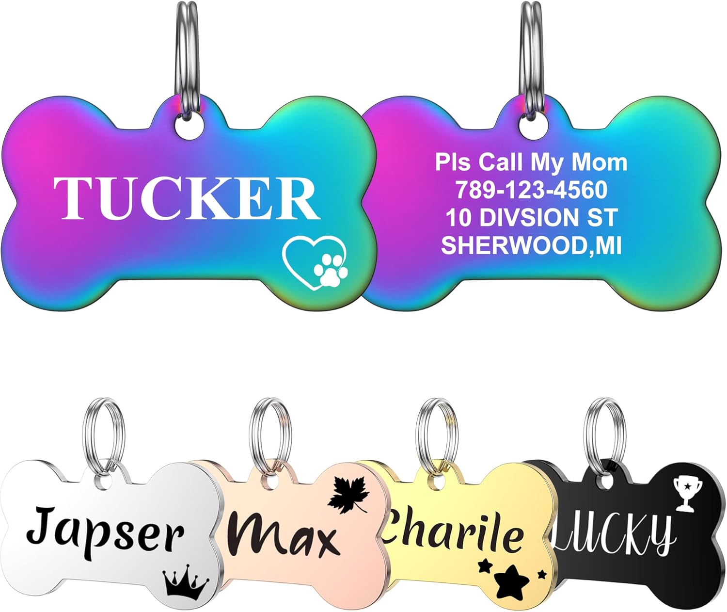 YEHANTI Pet Tags for Dogs Cats, Dog Tag Personalized Engraving Pet ID ...