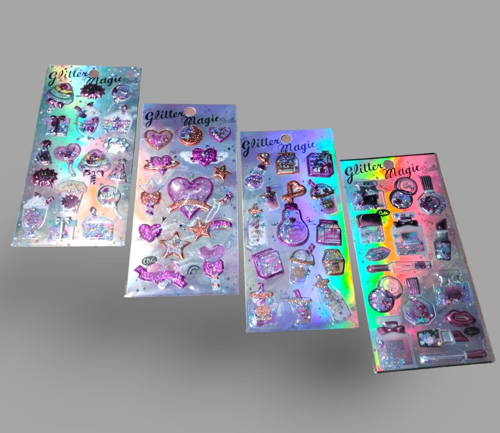 TEMSON Kawaii Stickers Set – Glitter Stickers for Kids, 3D Stickers for ...