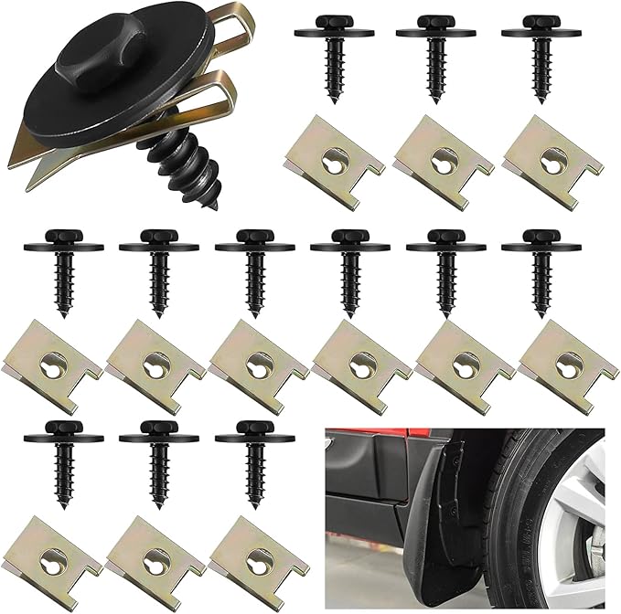 60 Pcs Screw and Nut Clip Kit,30 Car Body Fender Screws 30 Car Bumper ...