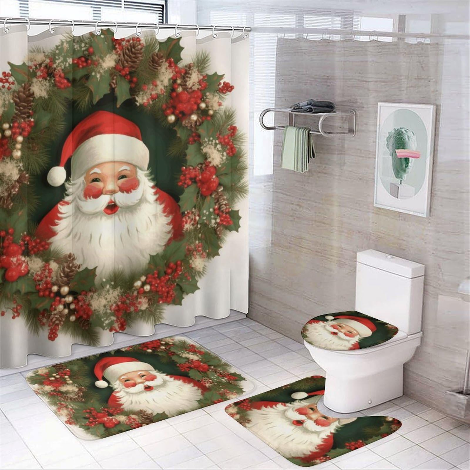Santa Claus Bathroom Set Buy Farmhouse Christmas Bathroom Decor Set At