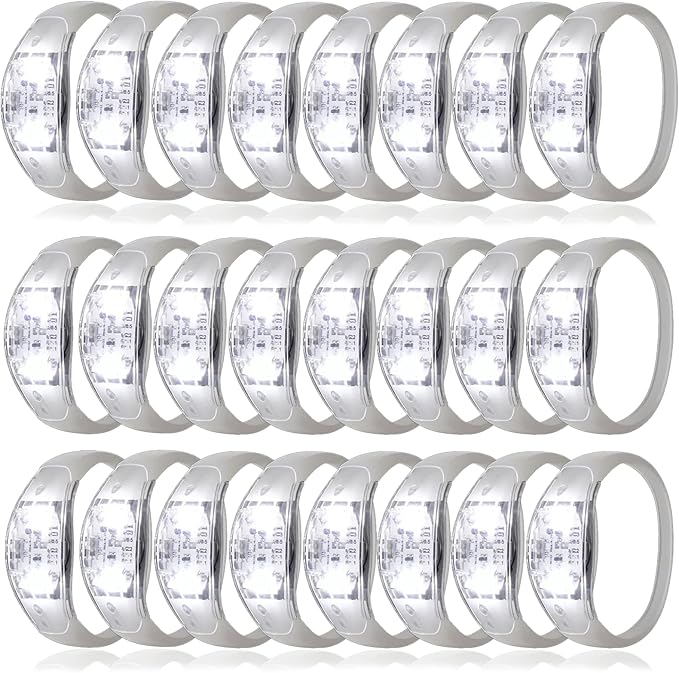 Amazon.com: Dhseinat 24 Pcs LED Glow Bracelets Sound Activated Bracelet ...