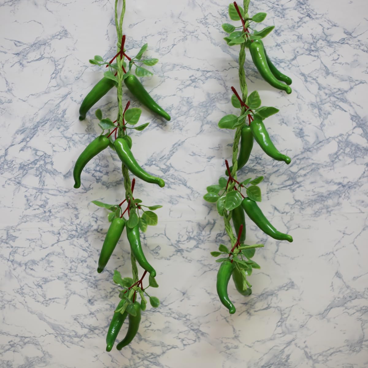 Buy Wonderland Artificial Real Looking Green Chillies String (Set of 2 ...