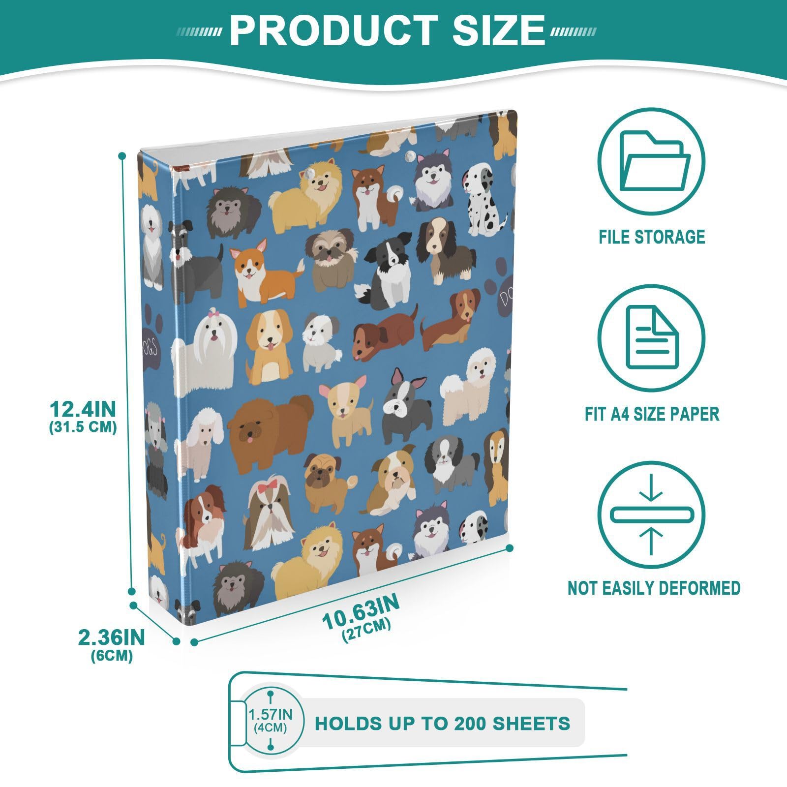 Paw Print Binder Cute Dog Paw 1.5 In Notebook Binders 3 Ringed Binder ...