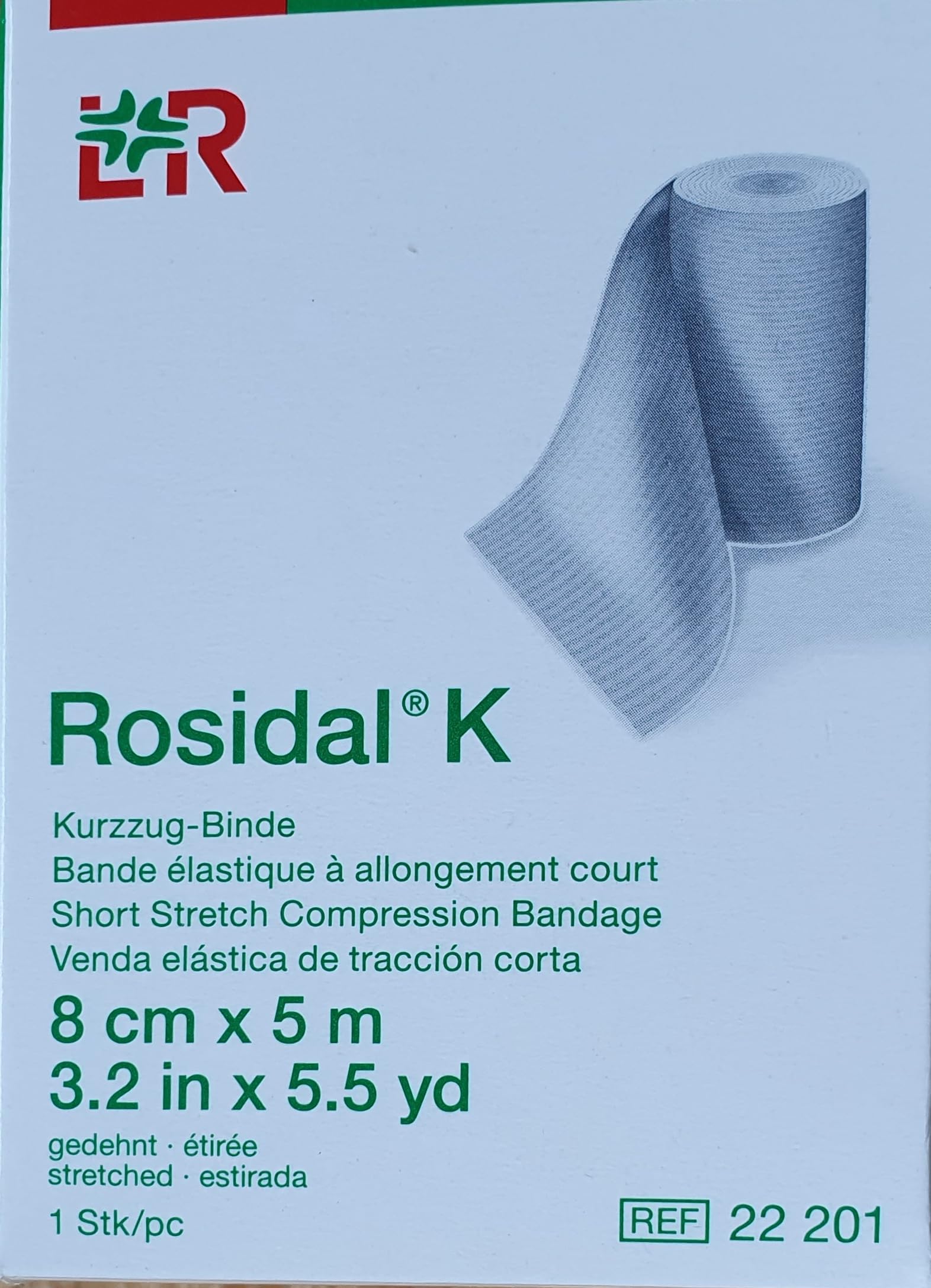 Amazon.com: Rosidal K 8cm x 5m Short Stretch Bandage 2 Each : Health ...
