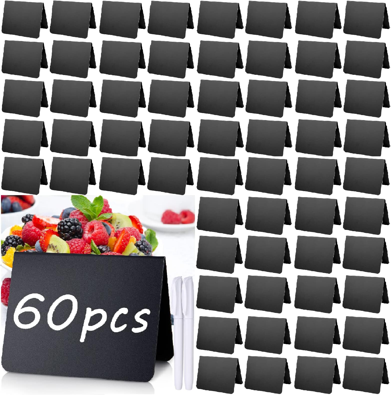 Amazon.com : 60 Pack Mini Chalkboard Signs for Food 4 x 3 Inches ...