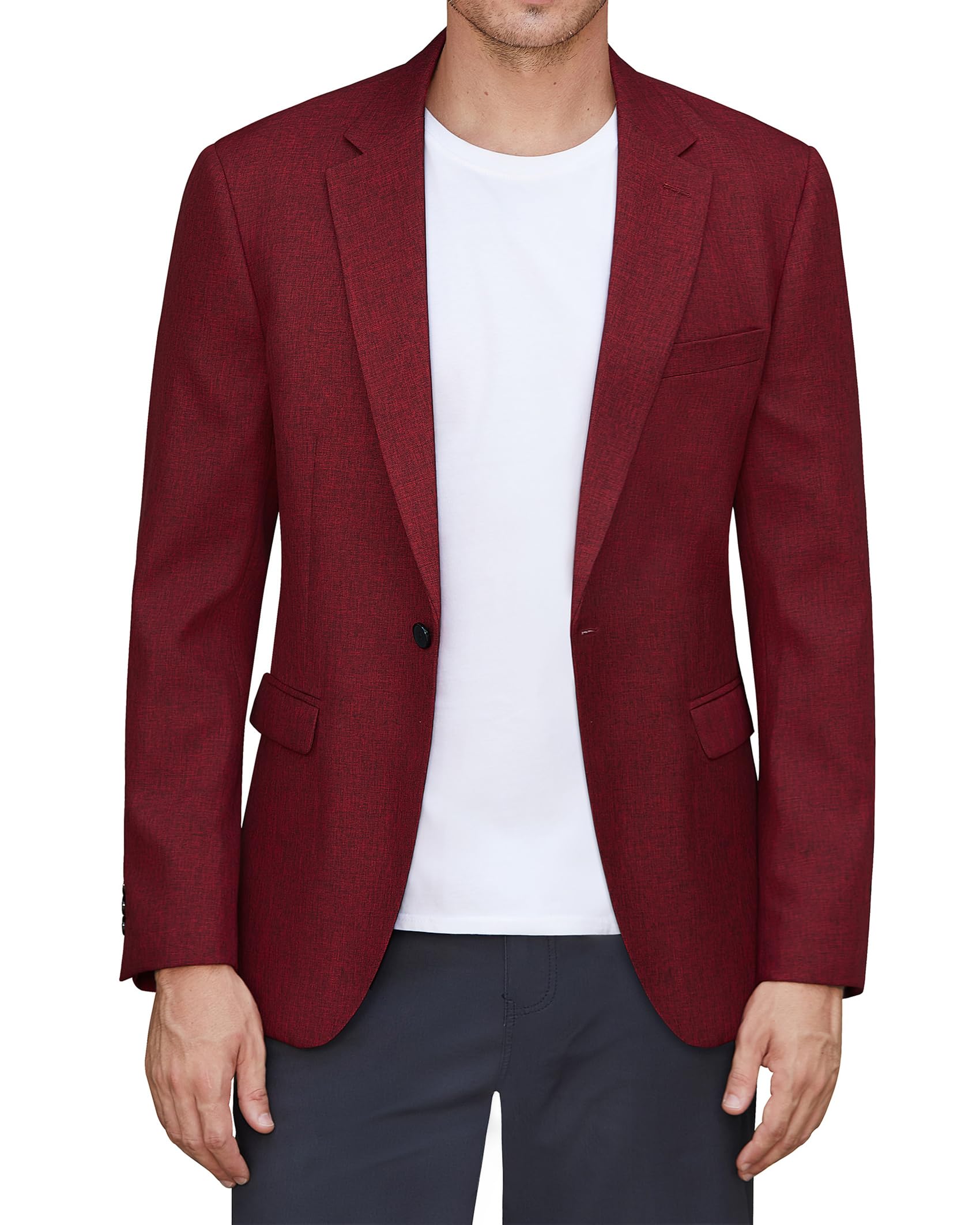 J.VER Mens Casual Blazer Sport Coat One Button Business Stylish Suit ...