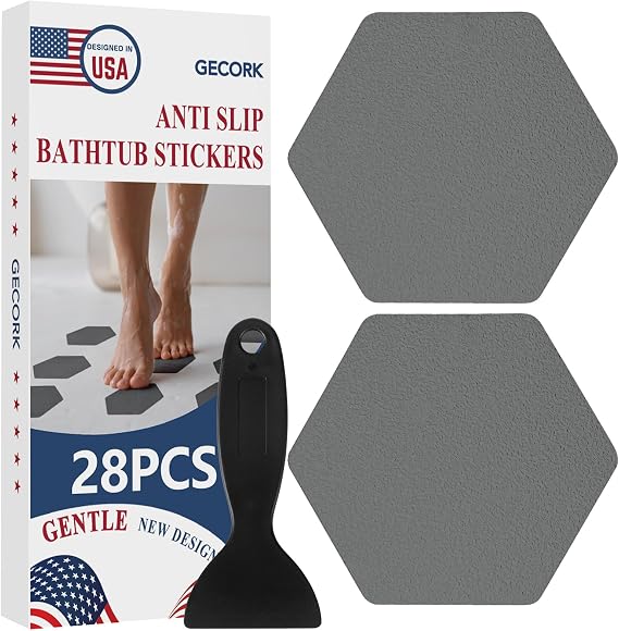 Amazon.com: Gecork 28 PCS Shower Floor Non Slip Stickers with Strong ...