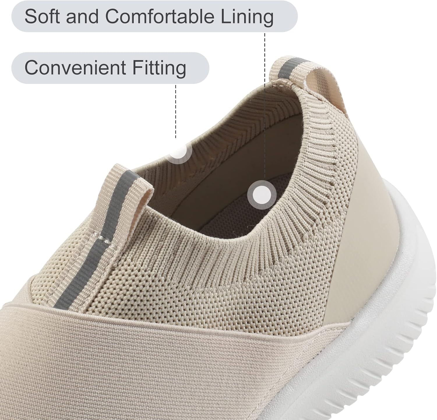 Asiman Women's Knitted Mesh Slip on Tennis Walking Shoes Non-Slip ...