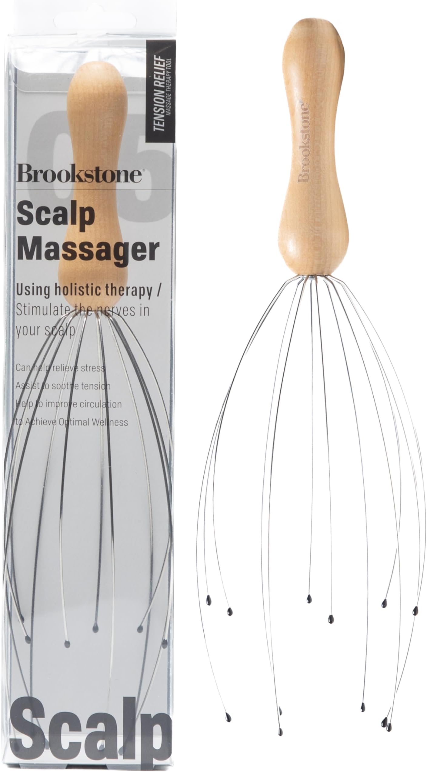 Amazon.com: Brookstone Oak Head Massager Scalp | Head Massager for ...
