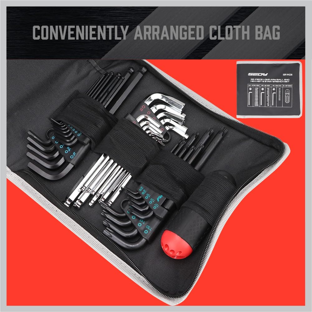 Snapklik.com : 36-Pieces Ultimate Allen Wrench Set, Premium Hex & Torx ...