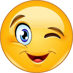 Amazon.com - Winking face Emoticon Emoji Size 2" or 4" or 6” Genuine ...