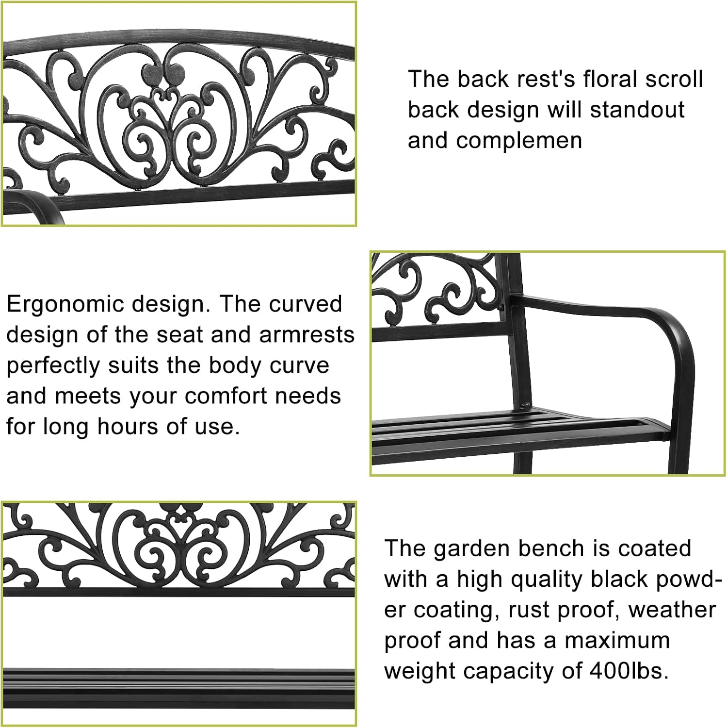 500 Lb Heavy Duty & Durable 2-3 People Garden Bench, Philippines | Ubuy