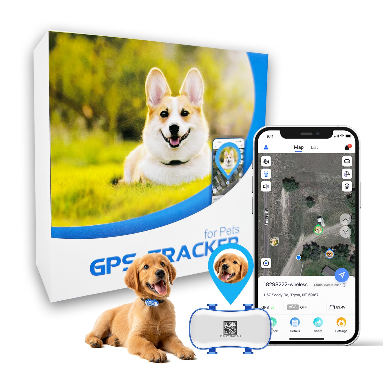 Amazon.com: wanwanytech GPS Tracker for Dogs Cats, Pet GPS Location ...