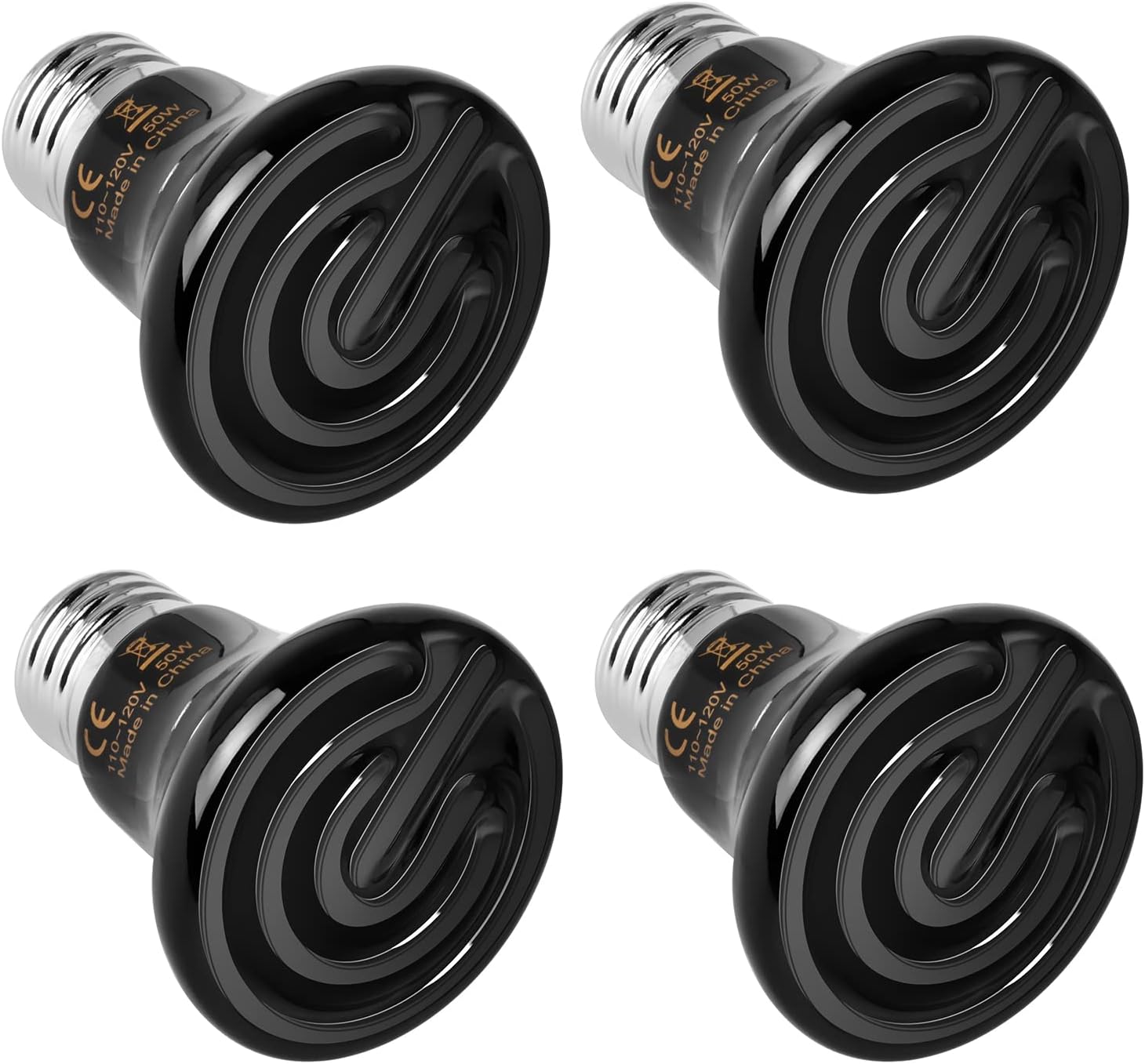 Amazon.com: Simple Deluxe 50W 4-Pack Mini Ceramic Heat Emitter Reptile ...