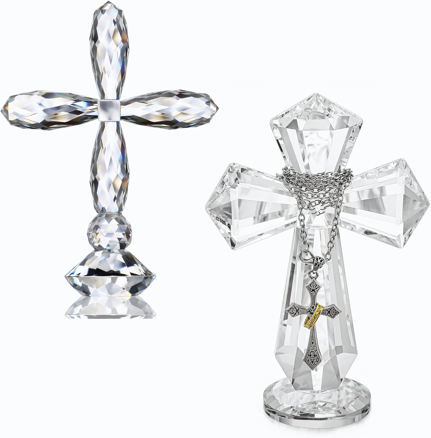 Amazon.com: H&D HYALINE & DORA 5.3'' Tall Crystal Cross Standing on ...