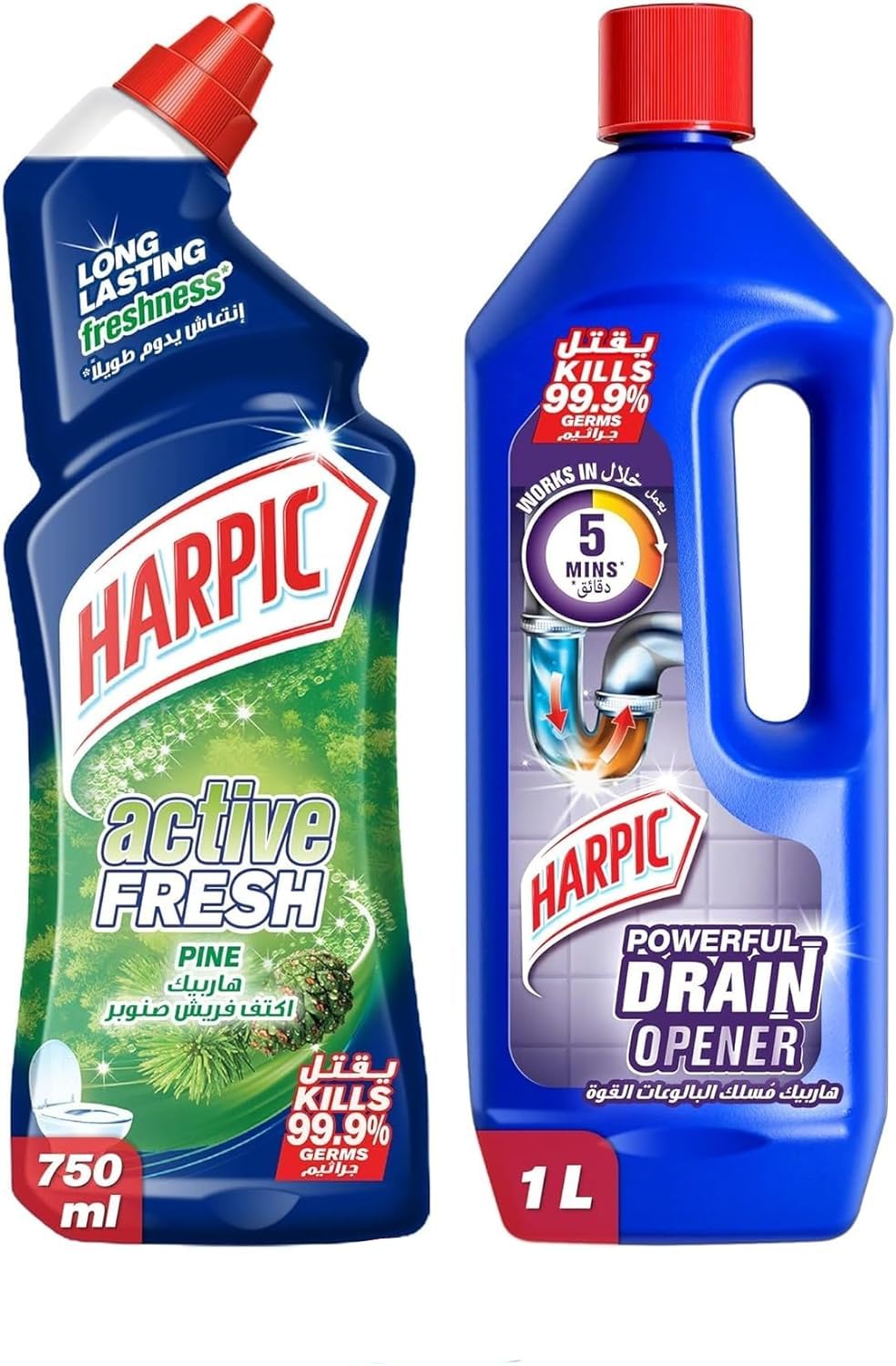 Buy Harpic Pine Active Fresh Toilet Cleaner, 750ml Harpic Powerful ...