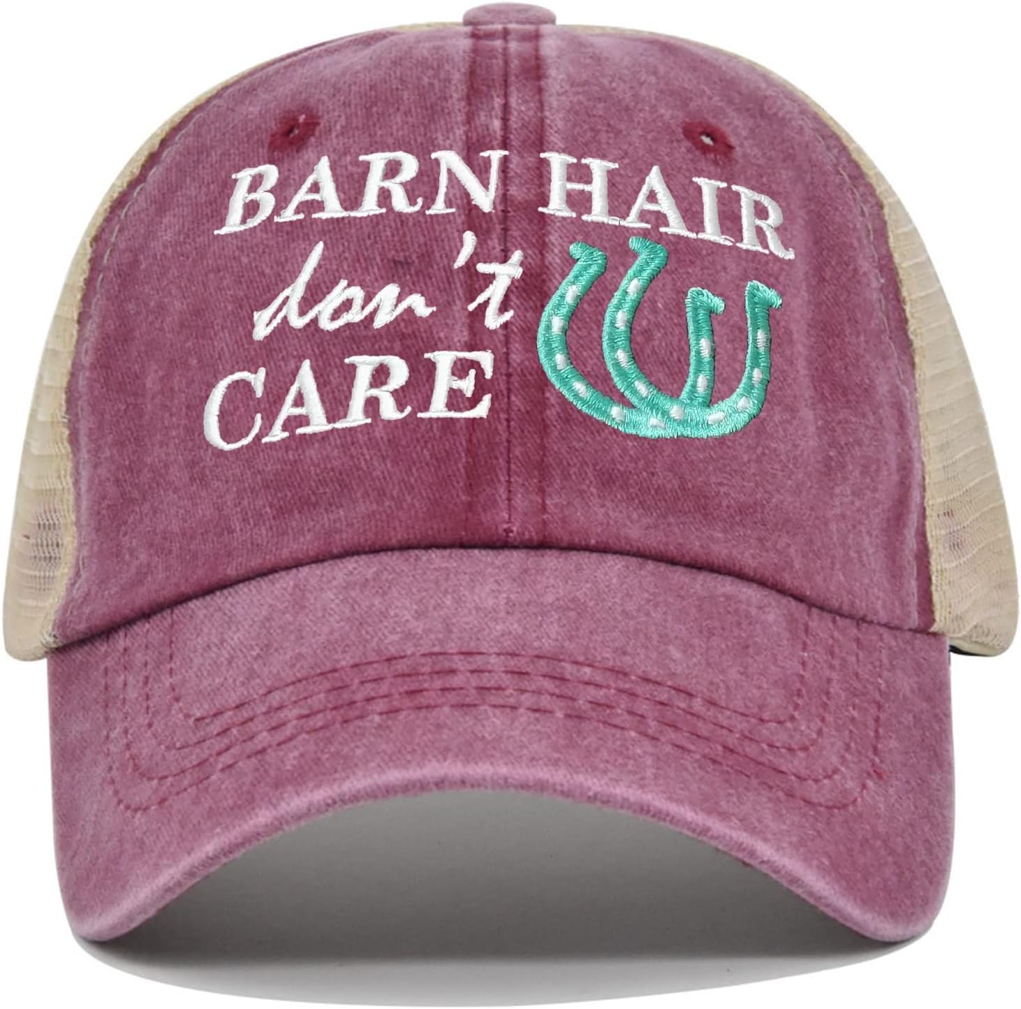 Amazon.com: Hepandy Barn Hair Don't Care Hat for Women, Embroidered ...